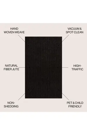 JONATHAN Y Pata Hand Woven Chunky Jute Area Rug - Black