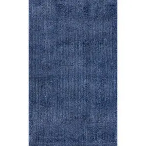 JONATHAN Y Pata Hand Woven Chunky Jute Area Rug - Navy