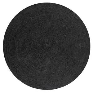 JONATHAN Y Zara Braided Coastal Cottage Round Jute Round Area Rug - Black