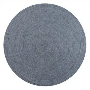 JONATHAN Y Zara Braided Coastal Cottage Round Jute Round Area Rug - Blue