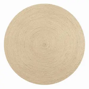 JONATHAN Y Zara Braided Coastal Cottage Round Jute Round Area Rug - Ivory