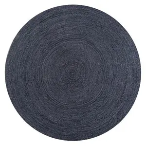 JONATHAN Y Zara Braided Coastal Cottage Round Jute Round Area Rug - Navy