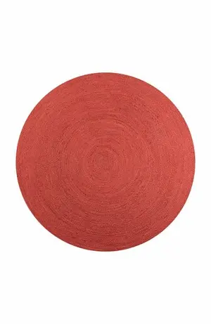 JONATHAN Y Zara Braided Coastal Cottage Round Jute Round Area Rug - Red