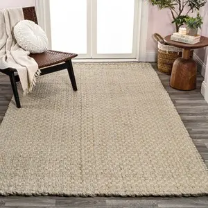 JONATHAN Y Estera Hand Woven Boucle Chunky Jute Area Rug - Ivory