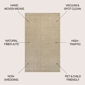 JONATHAN Y Estera Hand Woven Boucle Chunky Jute Area Rug - Ivory