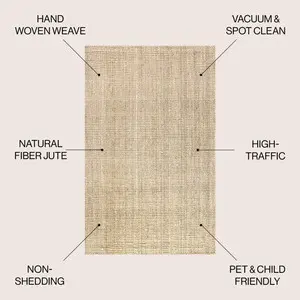 JONATHAN Y Hiro Hand Woven Chunky Jute Area Rug