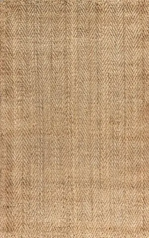 JONATHAN Y Espina Hand Woven Herringbone Chunky Jute Area Rug - Natural