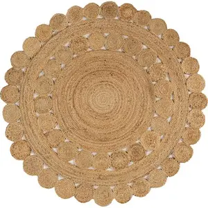 JONATHAN Y Bodhi Round Jute Hippie Circle Round Area Rug - Natural