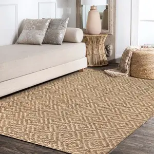 JONATHAN Y Hira Hand Woven Diamond Chunky Jute Area Rug