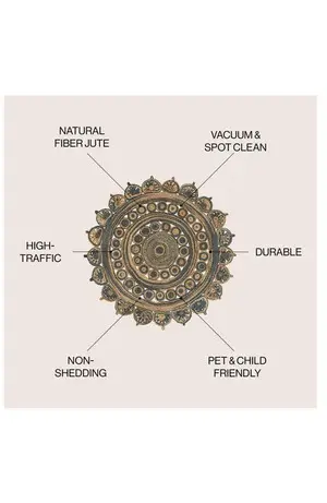 JONATHAN Y Flora Medallion Contemporary Bohemian Round Jute Round Area Rug