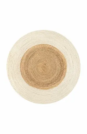 JONATHAN Y Oceana Two-tone Boho Jute Circle Round Area Rug - Cream/natural