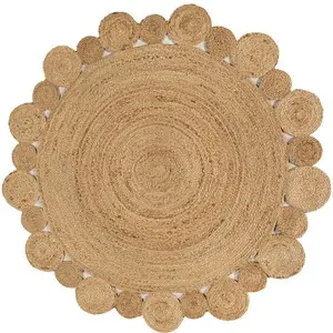 JONATHAN Y Eden Round Jute Hippie Circle Round Area Rug - Natural