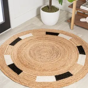 JONATHAN Y Porto Geometric Jute Circle Round Area Rug