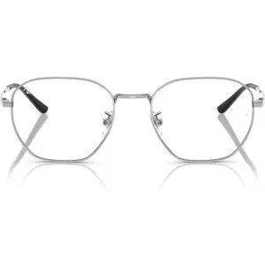 Ray-ban 53mm Irregular Optical Glasses - Silver