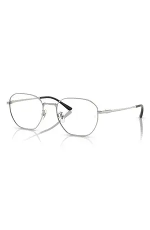 Ray-ban 53mm Irregular Optical Glasses - Silver