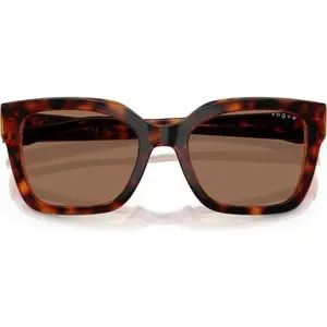 VOGUE 54mm Polarized Square Sunglasses - Dark Havana