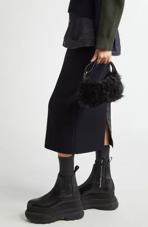 Sacai Small Faux Fur Bag