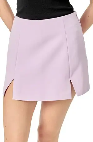 English Factory Sienna Side Slit Mini Skort - Lilac