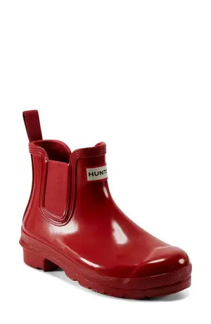 Hunter Original Gloss Waterproof Chelsea Boot - Military Red