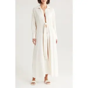 BOAMAR Rosalie Long Sleeve Cover-up Maxi Dress - Ivory