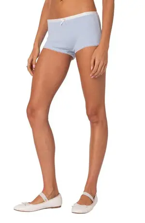 EDIKTED Mariana Pointelle Stitch Microshorts