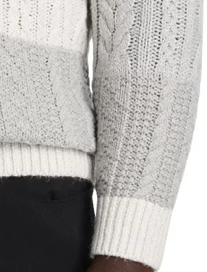 OAK HILL PREMIUM BY DXL Big & Tall Patchwork Crewneck Sweater