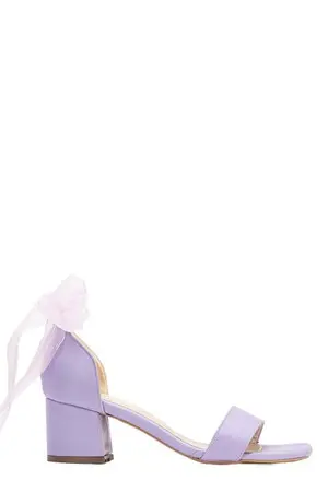 FOREVER & ALWAYS SHOES Athena Low Heel Sandals With Ankle Straps - Lilac