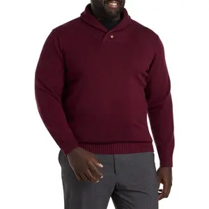 OAK HILL BY DXL Shawl Collar Pullover - Zinfandel