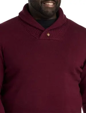 OAK HILL BY DXL Shawl Collar Pullover - Zinfandel