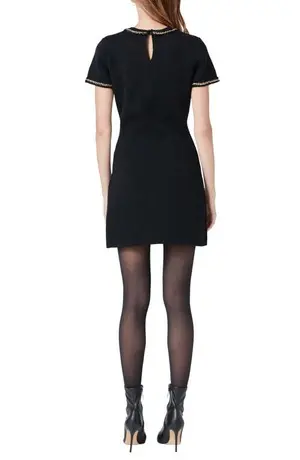 Endless Rose Chain Trim Sweater Mini Dress - Black