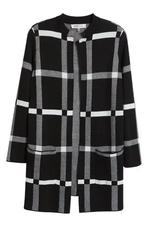 KASPER Windowpane Cardigan Jacket