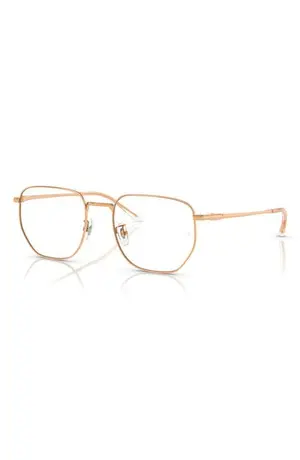 Ray-ban 53mm Square Optical Glasses - Rose Gold