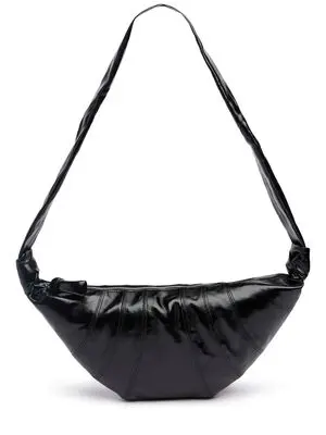 LEMAIRE LEMAIRE Medium Croissant Coated Cotton Bag Black
