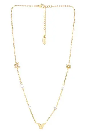 Ettika Butterfly Station Necklace - Gold
