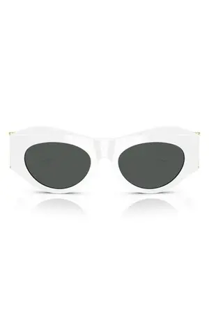 Versace 52mm Oval Sunglasses - White
