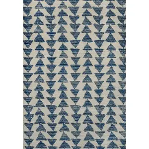 JONATHAN Y Aisha Moroccan Triangle Geometric Area Rug - Cream/navy