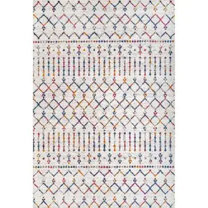 JONATHAN Y Moroccan Hype Boho Vintage Diamond Area Rug - Cream/multi