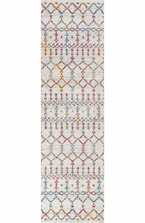 JONATHAN Y Moroccan Hype Boho Vintage Diamond Area Rug Ivory/multi