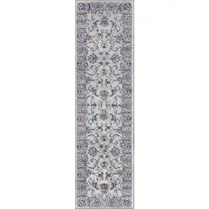 JONATHAN Y Modern Persian Vintage Area Rug - Light Gray/red