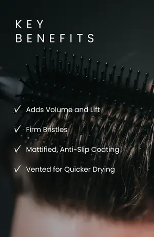 FORTE SERIES Vented Styling Brush - Black