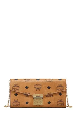 Mcm Tracy Wallet On Chain In Visetos - Cognac