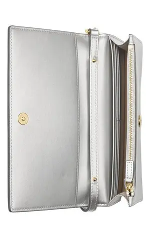 Mcm Diamond Chain Wallet In Metallic Mirror Leather