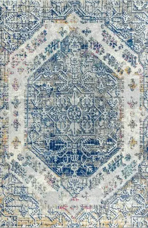 JONATHAN Y Modern Persian Boho Vintage Area Rug - Cream/blue
