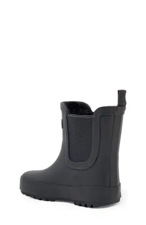 STONZ Faux Fur Lined Waterproof Rain Boots - Black