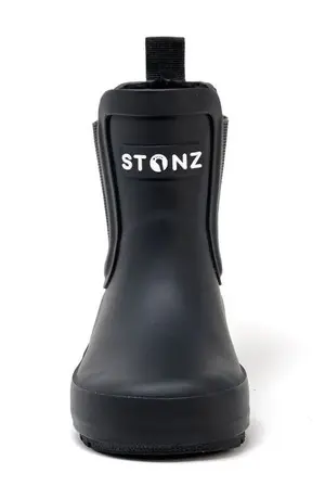 STONZ Faux Fur Lined Waterproof Rain Boots - Black