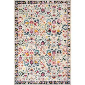 JONATHAN Y Modern Persian Boho Floral Area Rug - Beige/multi