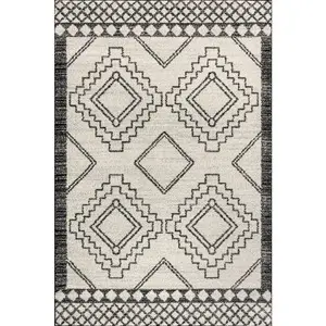 JONATHAN Y Amir Moroccan Beni Souk Area Rug - Cream/black