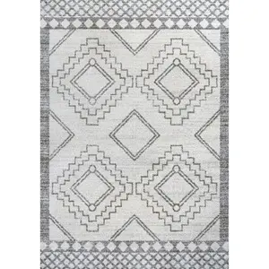 JONATHAN Y Amir Moroccan Beni Souk Area Rug Cream/gray
