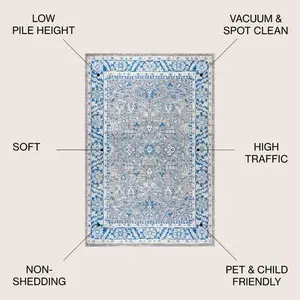 JONATHAN Y Modern Persian Boho Vintage Area Rug - Gray/navy