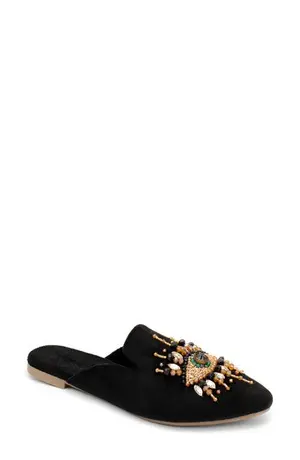Fuchsia Embroidered Mules Clogs For Women